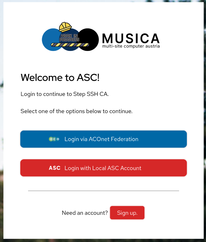 SSH using step SSH - ASC User Documentation